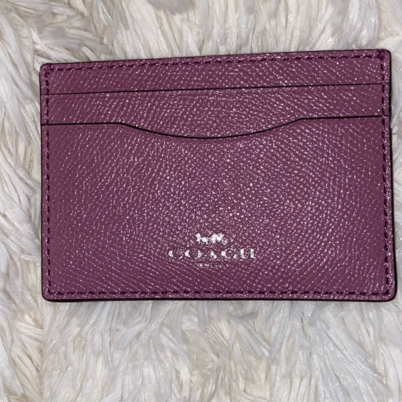 Coach | Accessories | Nwt Coach Card Holder Leather Pink Wsparky Look 4 ...